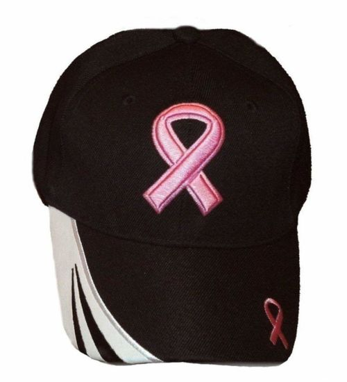 Custom 100% Cotton Adjustable Curved Baseball Style 6-Panel Pink Ribbon ...